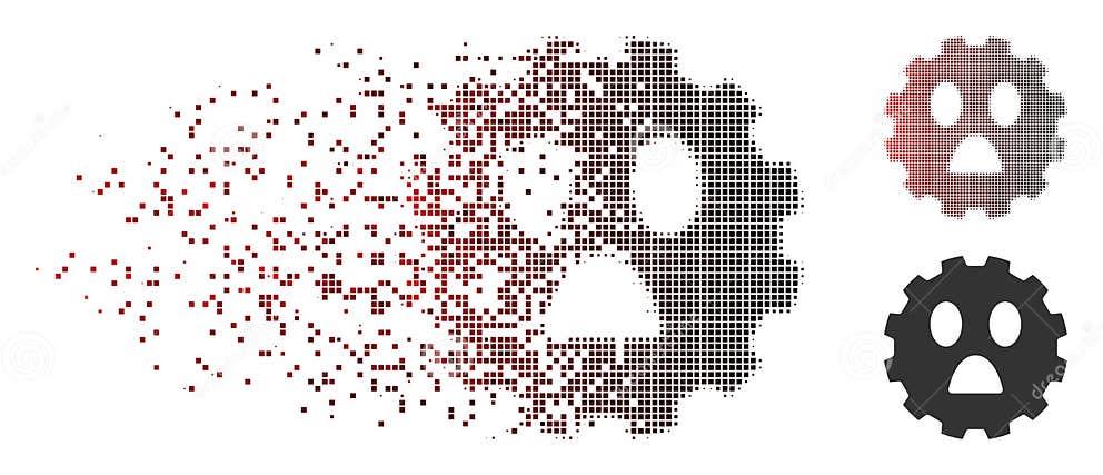 Fragmented Pixel Halftone Fear Smiley Gear Icon Stock Vector ... Fragmented Pixel Halftone Fear Smiley Gear Icon Stock Vector ...