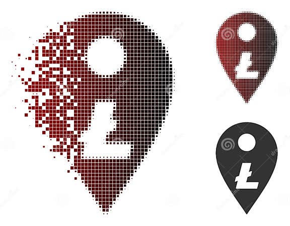 Fragmented Pixel Halftone Litecoin Map Marker Icon Stock Vector ... Fragmented Pixel Halftone Litecoin Map Marker Icon Stock Vector ...