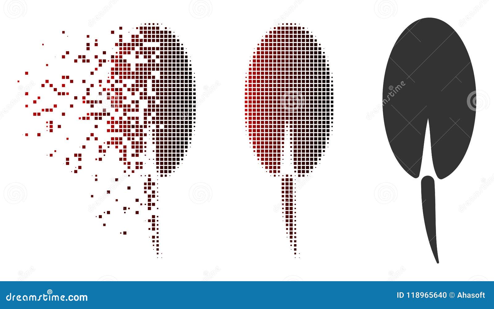 Fragmented Pixel Halftone Seed Root Icon Stock Vector - Illustration of ...