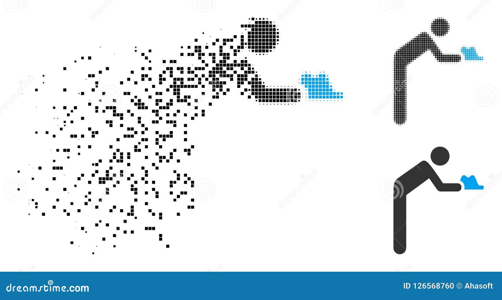 Fragmented Pixel Halftone Servant Person Icon Stock Vector ... Fragmented Pixel Halftone Servant Person Icon Stock Vector ...