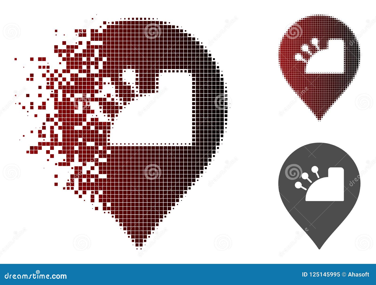 Fragmented Pixel Halftone Shop Register Marker Icon Stock Vector ... Fragmented Pixel Halftone Shop Register Marker Icon Stock Vector ...