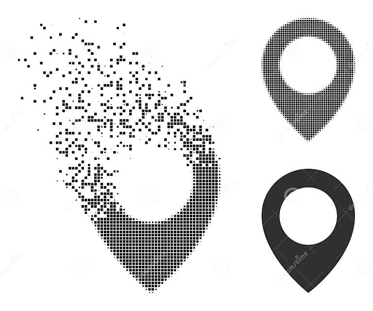 Fragmented Pixel and Original Map Pointer Icon Stock Vector ...