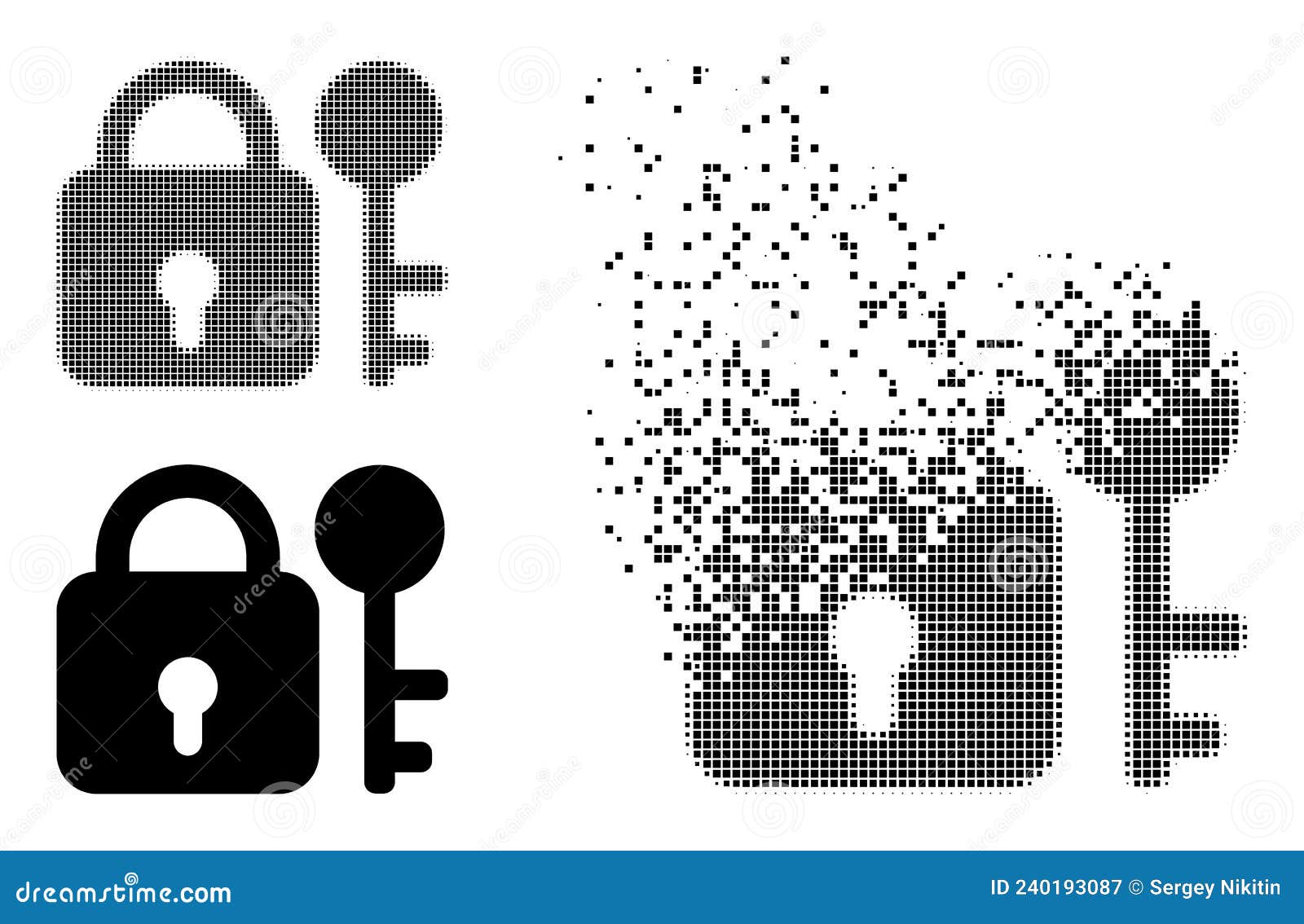 Fragmented Pixel and Original Secrecy Icon Stock Vector - Illustration ...