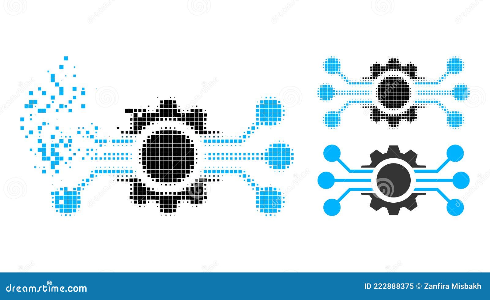 Fragmented Pixelated Digital Machine Icon with Halftone Version Stock ... Fragmented Pixelated Digital Machine Icon with Halftone Version Stock ...