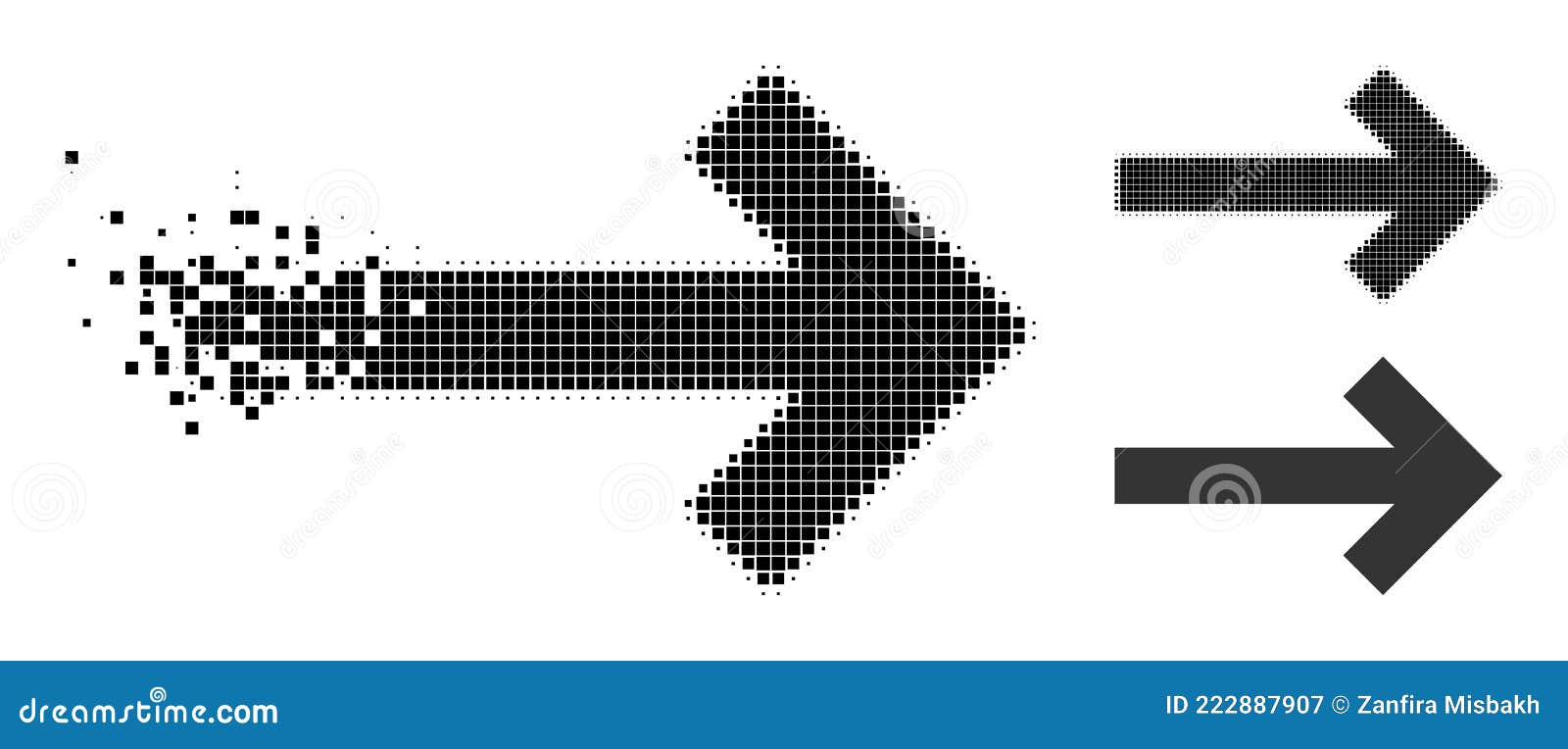 Fragmented Pixelated Direction Arrow Glyph with Halftone Version Stock ... Fragmented Pixelated Direction Arrow Glyph with Halftone Version Stock ...