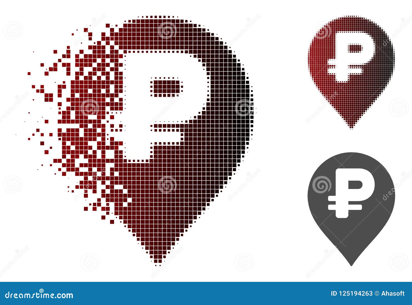Fragmented Pixelated Halftone Rouble Map Marker Icon Stock Vector ... Fragmented Pixelated Halftone Rouble Map Marker Icon Stock Vector ...