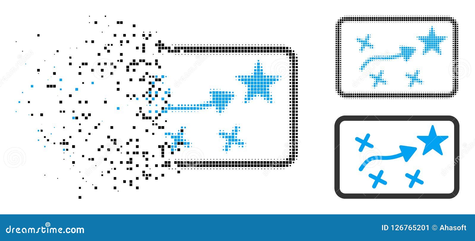 Fragmented Pixelated Halftone Route Plan Icon Stock Vector ...