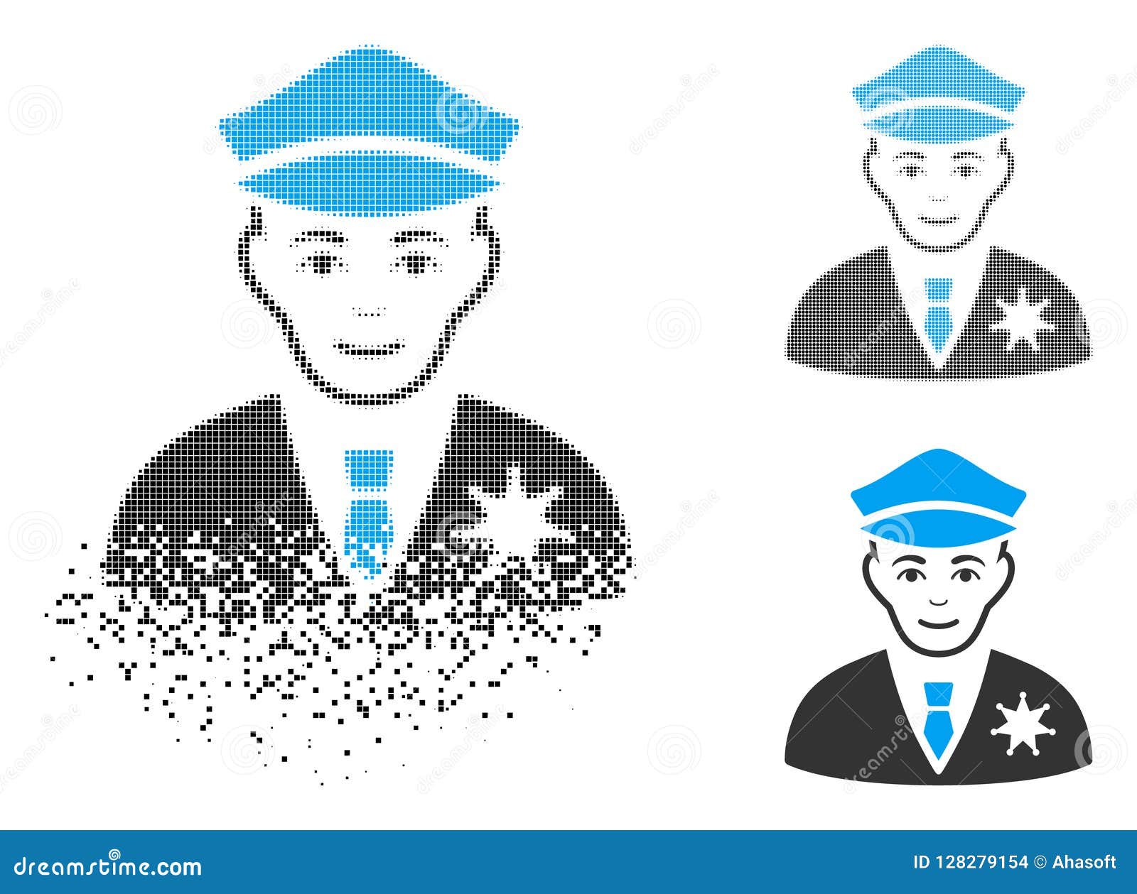 Fragmented Pixelated Halftone Sheriff Icon with Face Stock Vector ... Fragmented Pixelated Halftone Sheriff Icon with Face Stock Vector ...