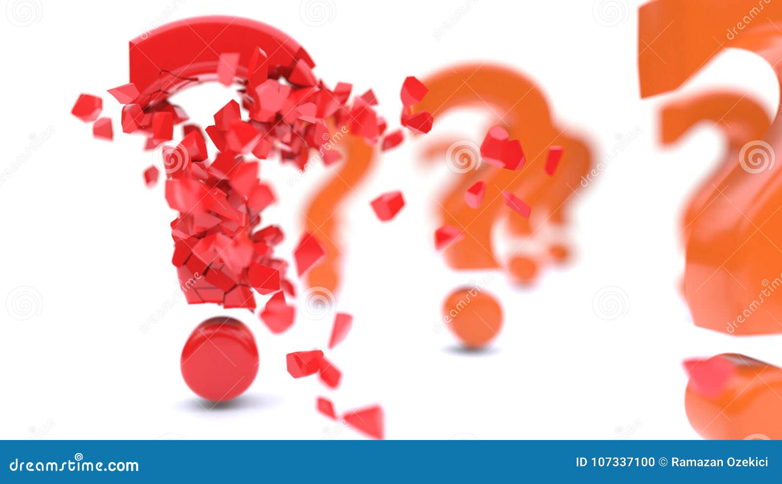 Fragmented Question Mark, 3d Rendering Stock Illustration ...
