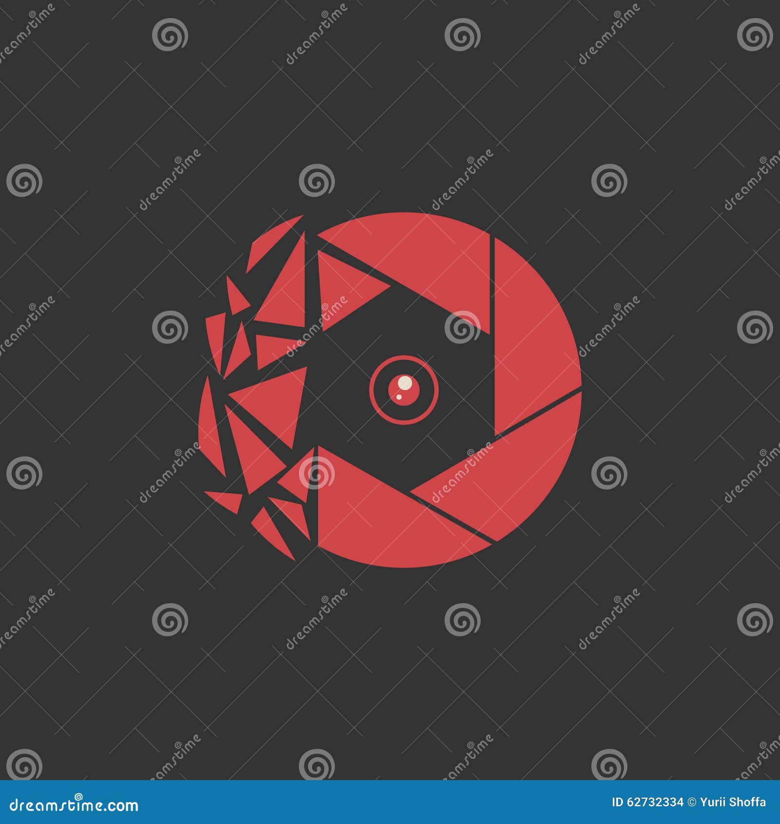 Fragmented Red Shutter Icon. Shutter Logo. Stock Illustration ...