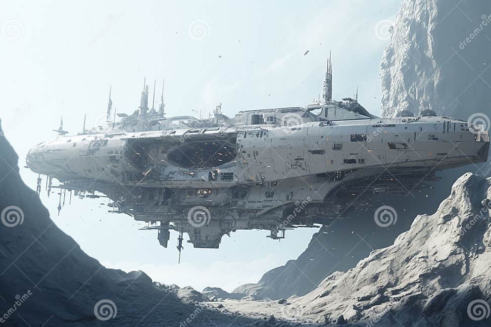 Fragmented Remnants of an Ancient Spaceship Stock Illustration ...