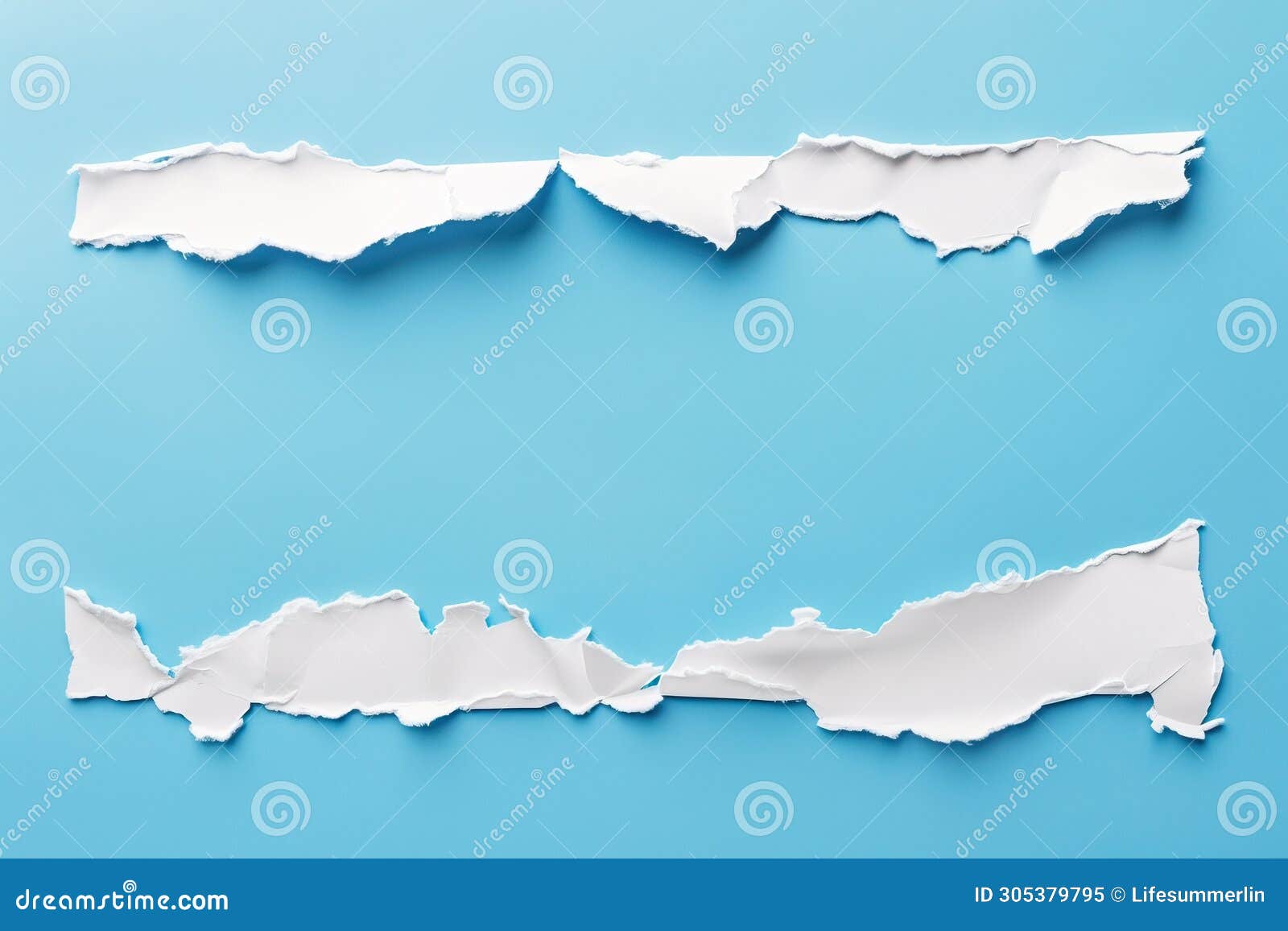 Fragmented Whispers: Torn White Paper with Jagged Edges Stock Image ...