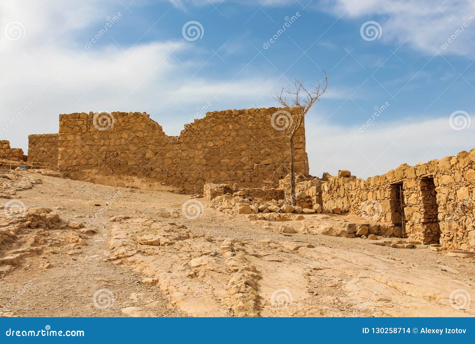 Fragments of the Ancient Wall of the Fortress of Masada in Israel Stock ...