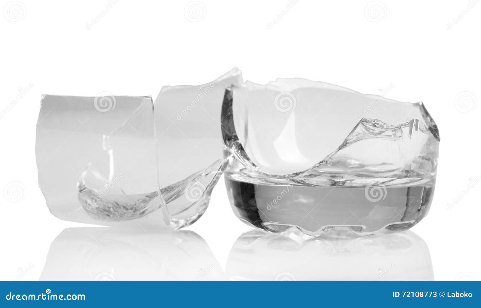 Fragments of Broken Glass Isolated on White. Stock Image - Image of ...