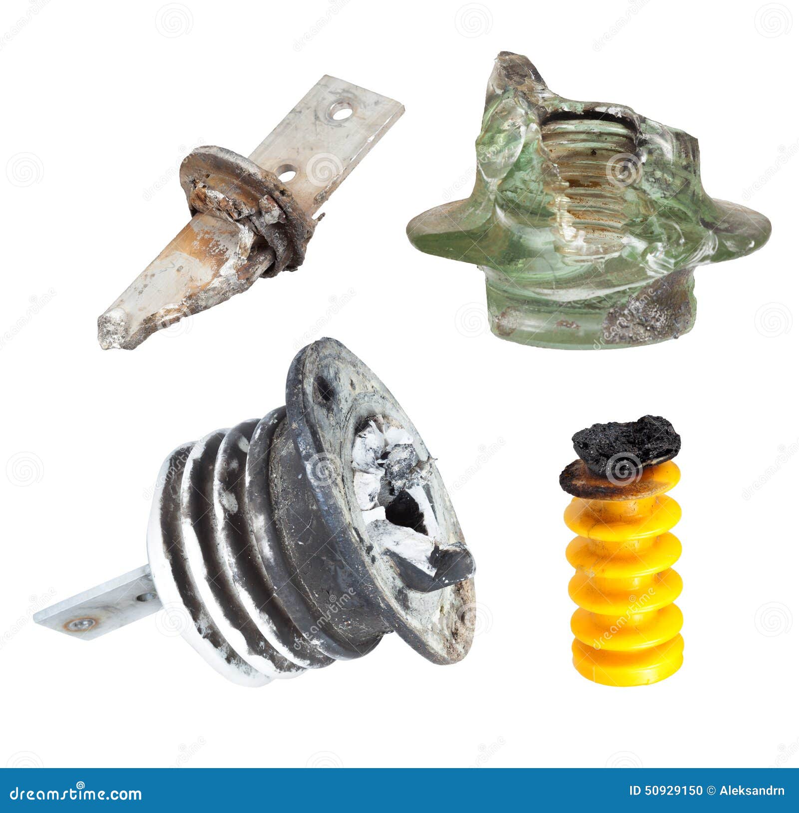 Fragments of Defect of Insulators for High Voltage Stock Photo - Image ...