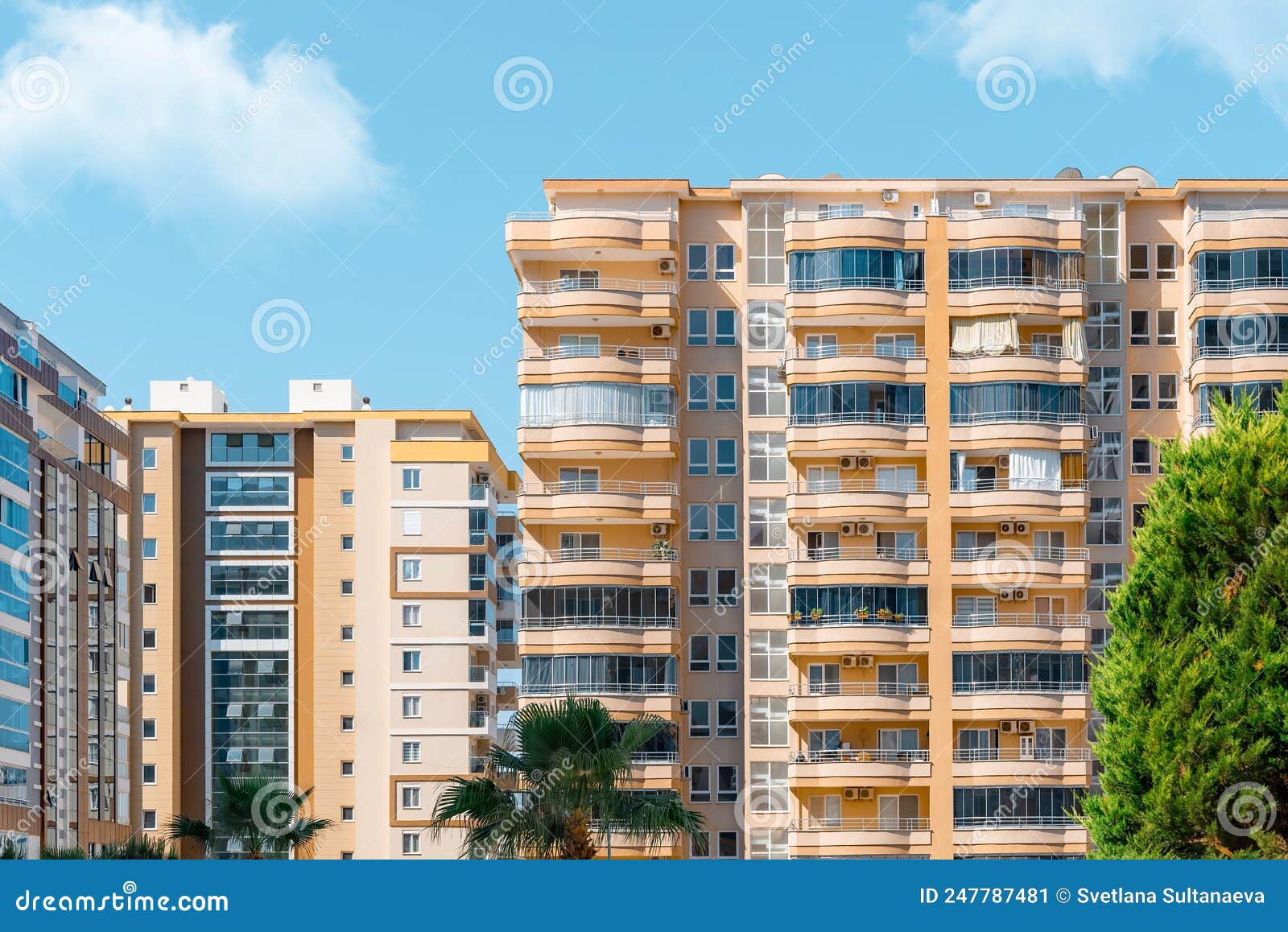 Fragments of the Facades of Modern Multi-storey Residential Buildings ...