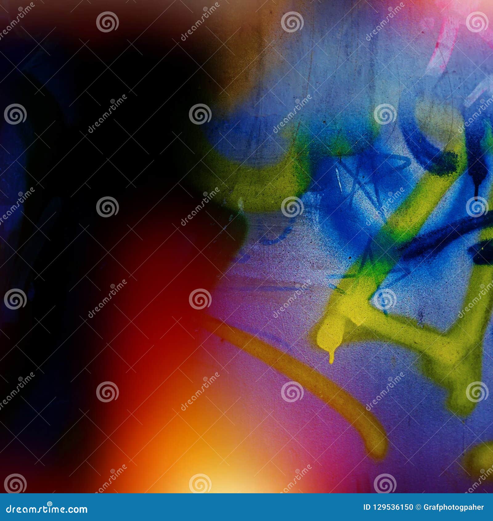 Fragments of Graffiti and Bright Fragments of Traces of Paint. Stock ...