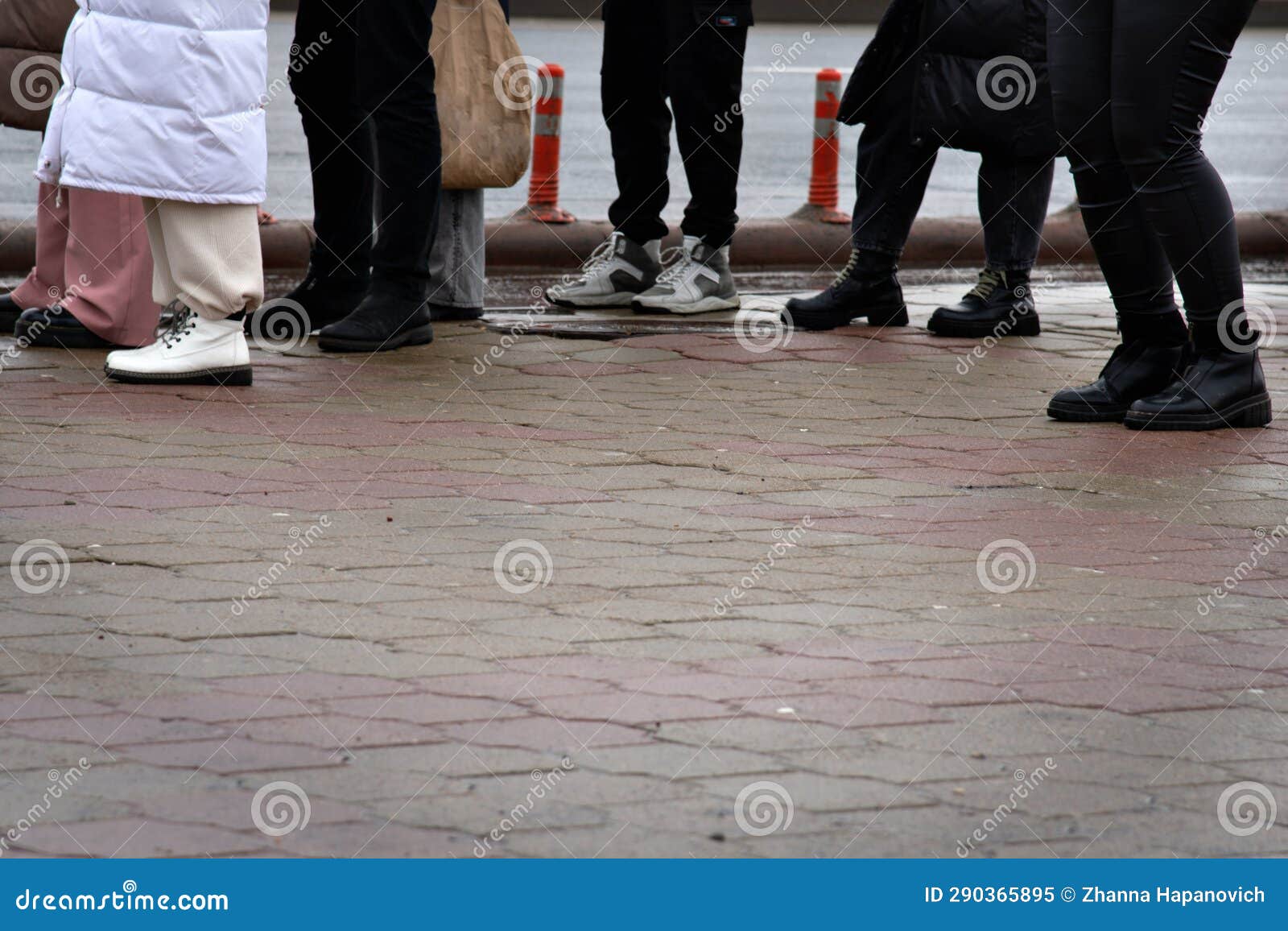 Fragments of the Legs of People Walking on the Pavement Stock Image ...