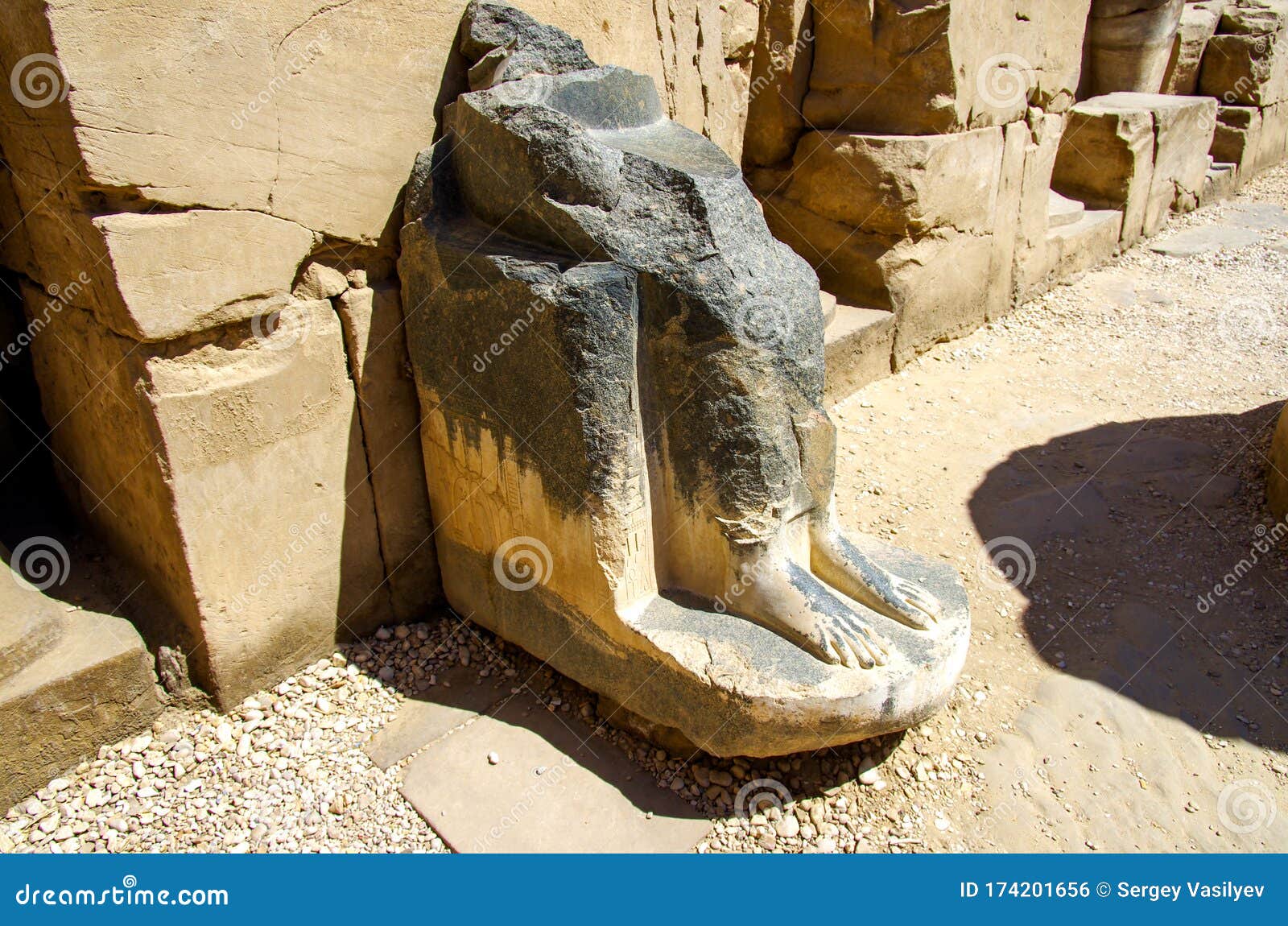 Fragments of the Legs of Statues Stock Photo - Image of aswan, philae ...