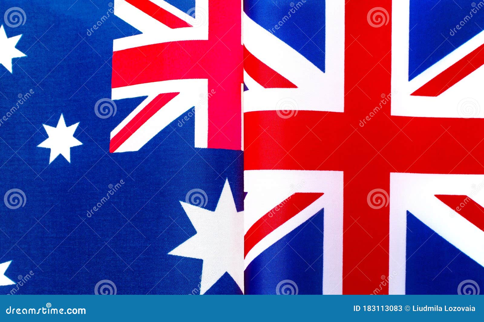 Fragments of the National Flags of Australia and Great Britain Stock ...