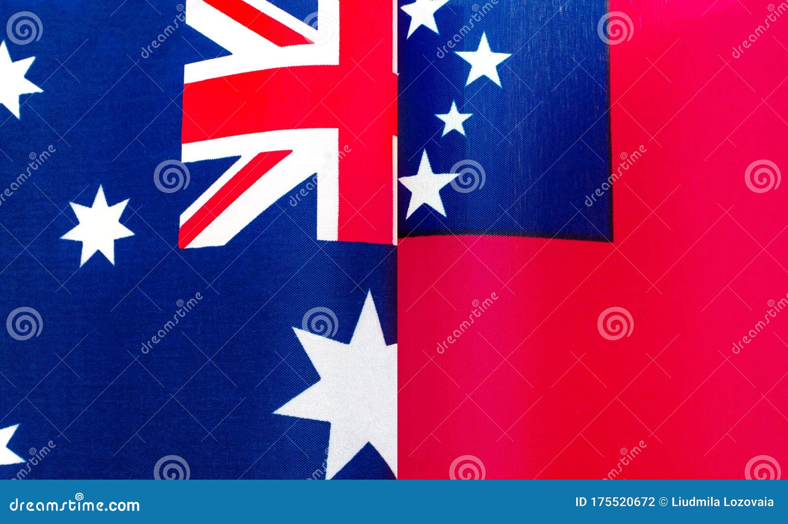 Fragments of the National Flags of Australia and Samoa Stock Photo ...