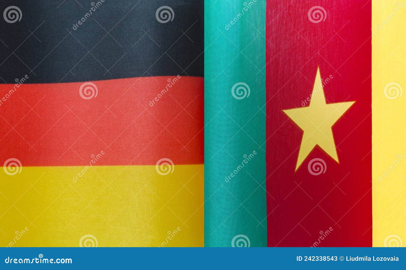 Fragments of the National Flags of Germany and Cameroon Stock ...
