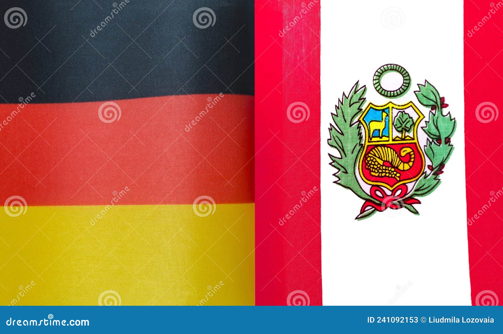 Fragments of the National Flags of Germany and Peru Stock Image - Image ...