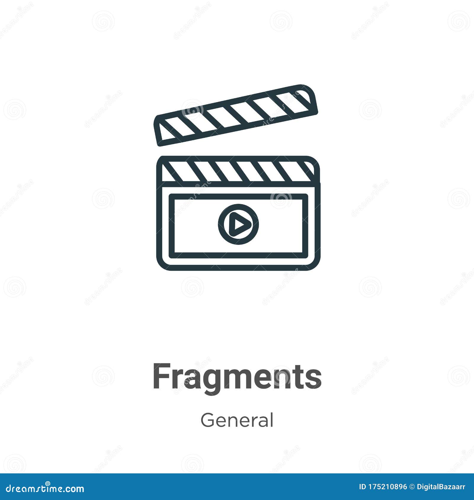 Fragments Outline Vector Icon. Thin Line Black Fragments Icon, Flat ...
