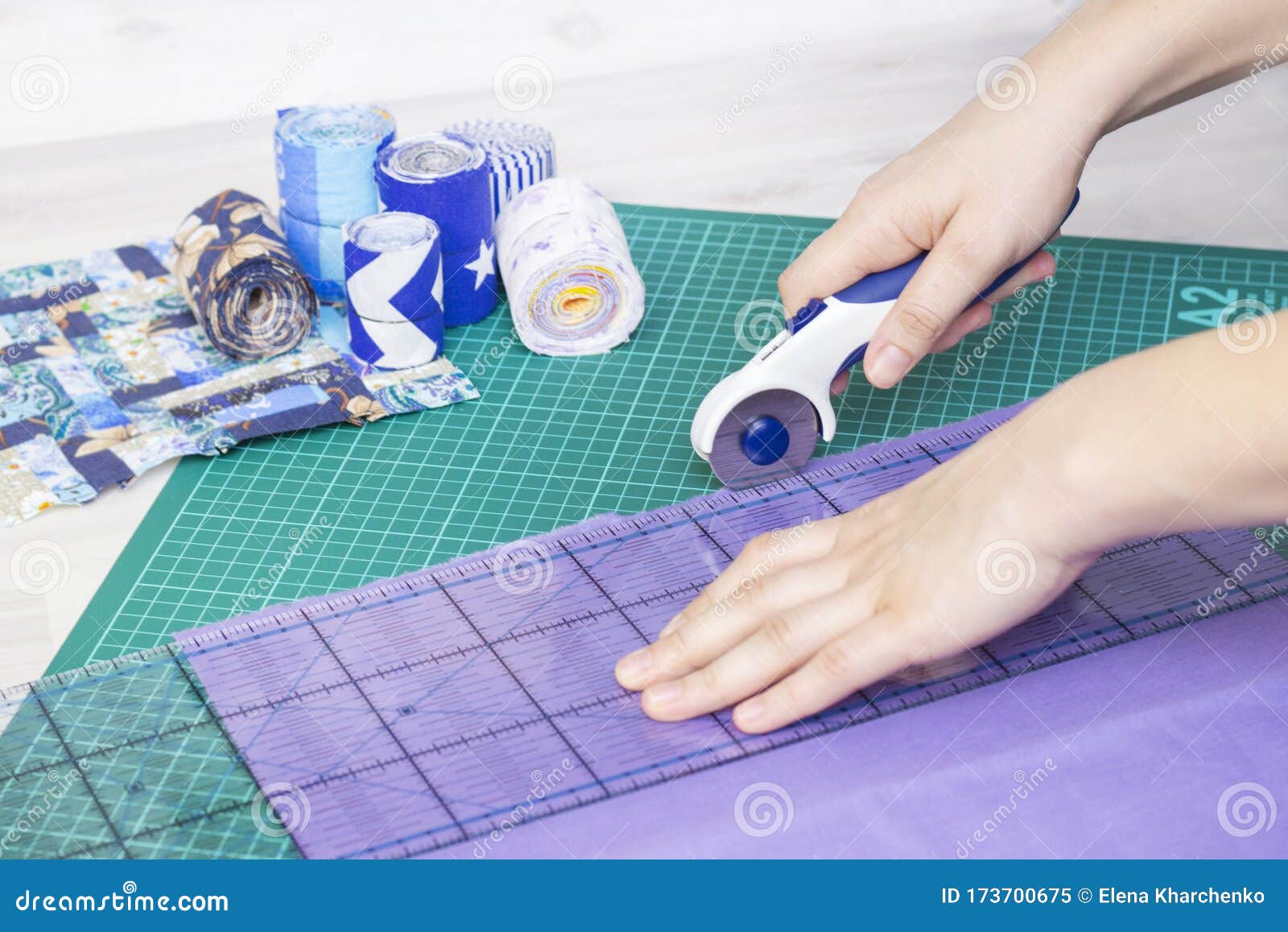Fragments of a Quilt, Accessories for Patchwork. the Seamstress`s Hand ...