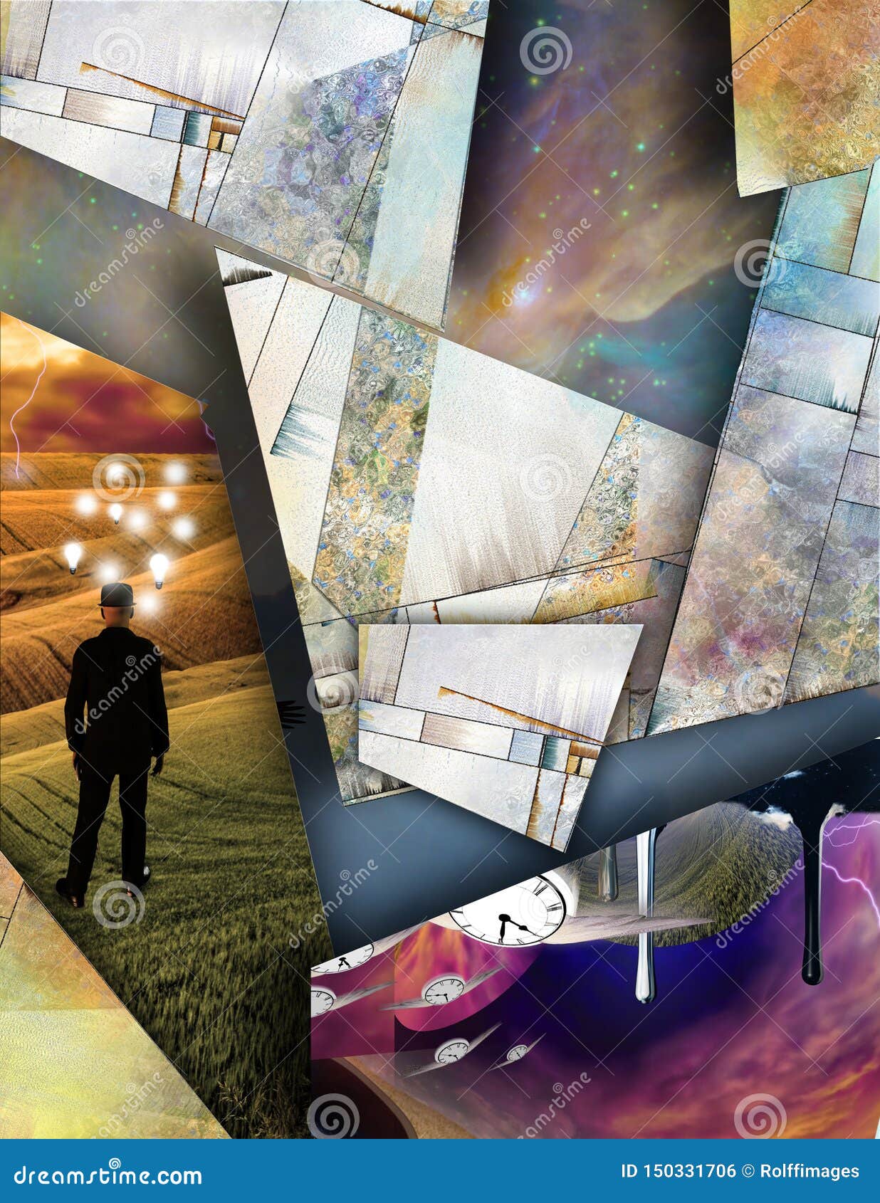 Fragments of Reality stock illustration. Illustration of created ...