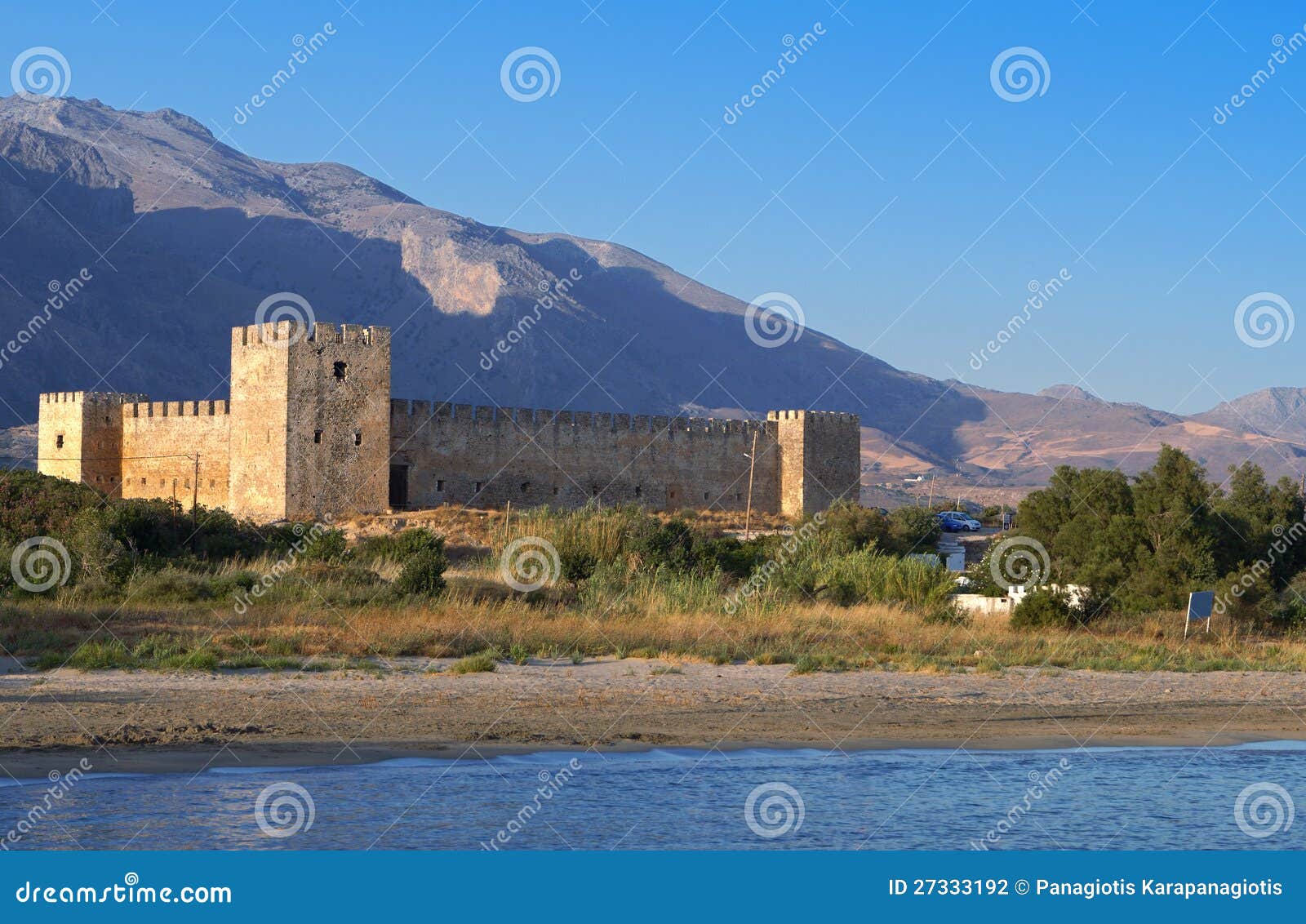 Fragokastelo Castle at Crete Island Stock Photo - Image of drosoulites ...
