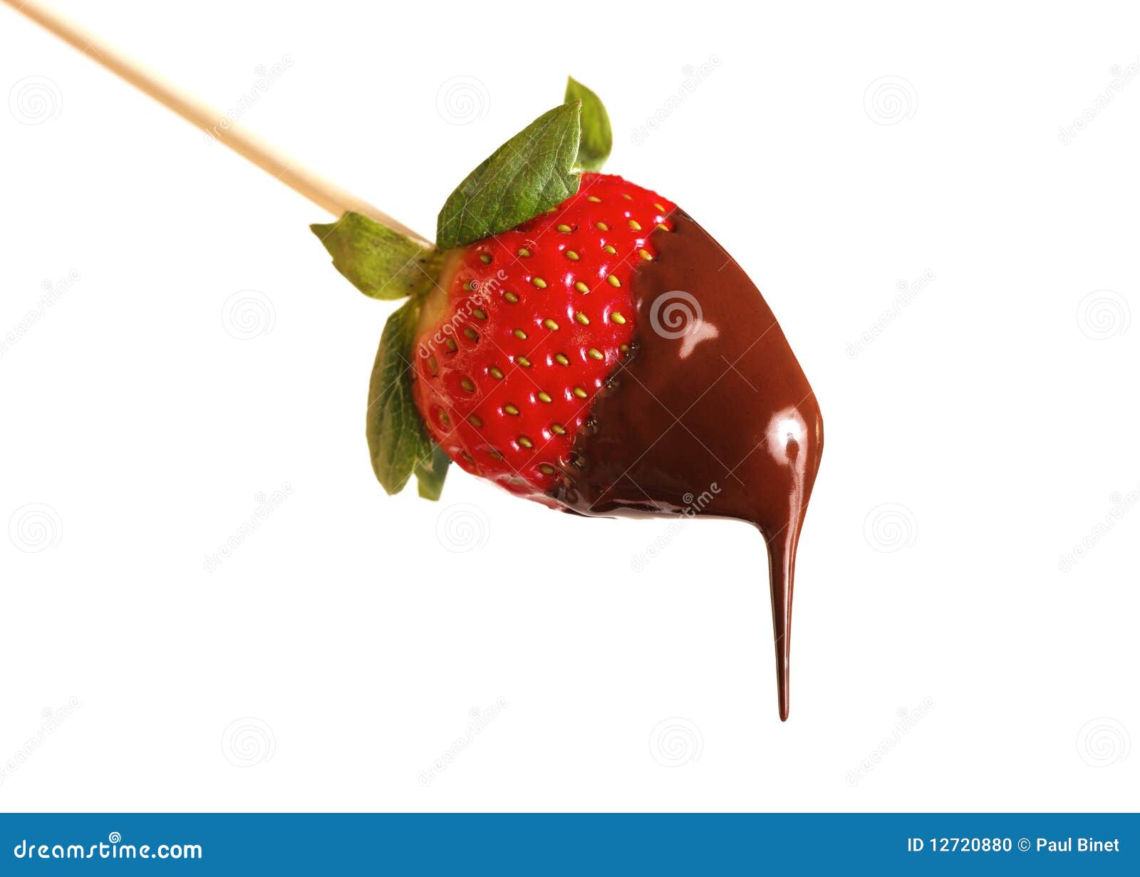 Fragola Isolata Con Cioccolato Fotografia Stock - Immagine di ...