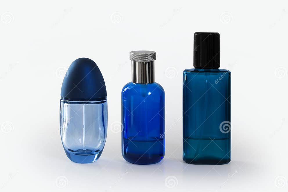 Blue fragrance bottles stock photo. Image of fragrance - 10023354