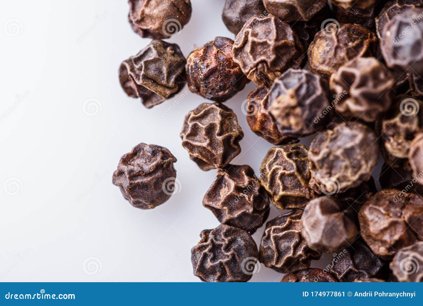 Fragrant Black Pepper on White Acrylic Background Stock Image - Image ...