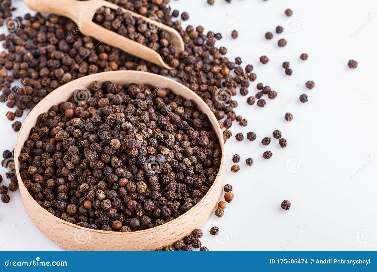 Fragrant Black Pepper on White Acrylic Background Stock Photo - Image ...