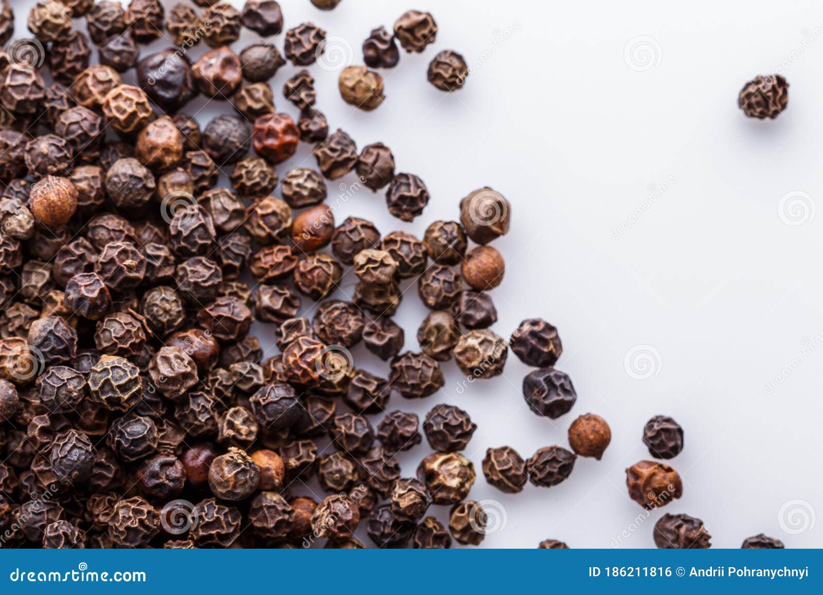Fragrant Black Pepper on White Acrylic Background Stock Photo - Image ...