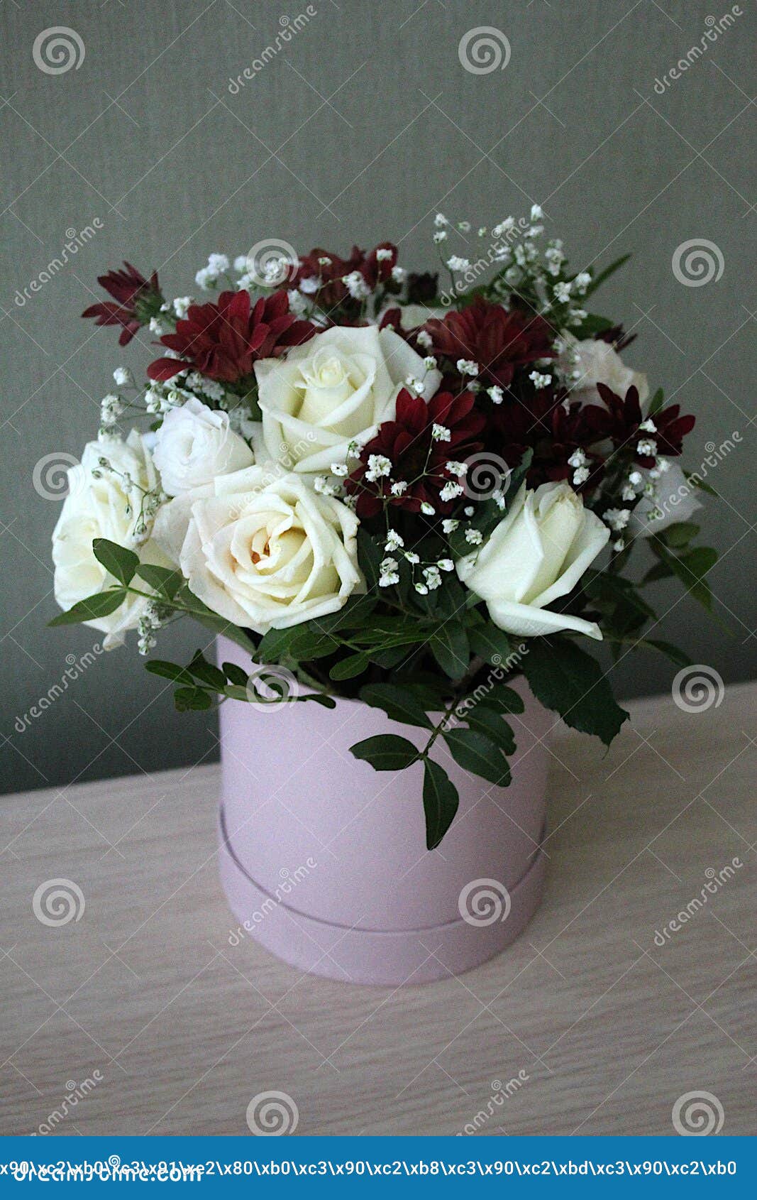 Fragrant Bouquet of Flowers in a Pink Box Stock Image - Image of pink ...