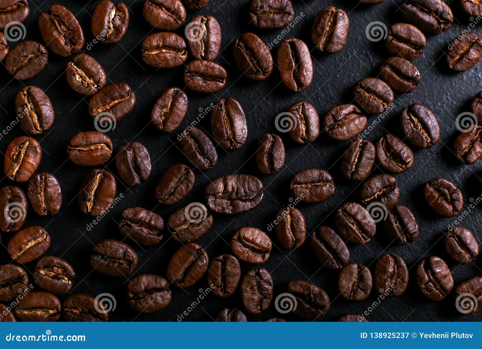 Fragrant Coffee Beans on Rustic Tabletop Background. Banner Copy Space ...