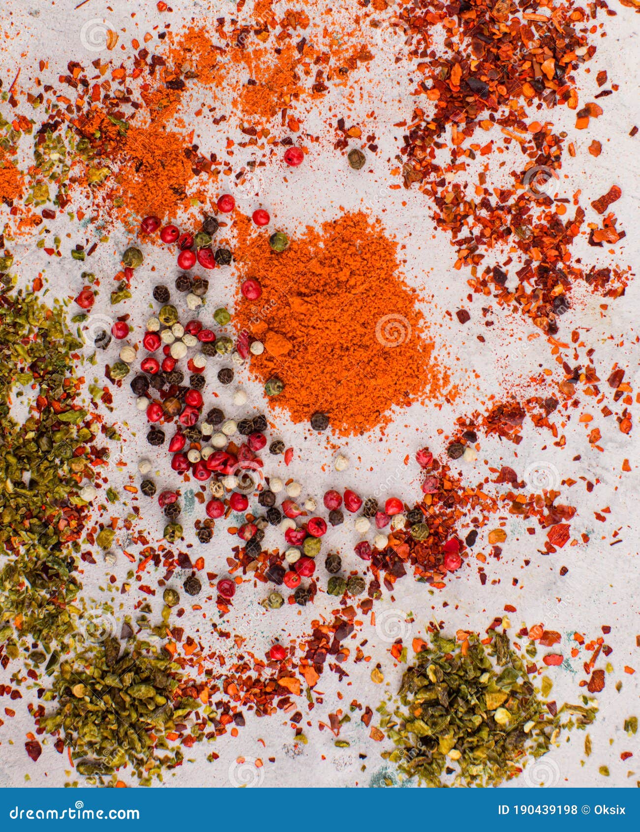 The Fragrant Dried Peppers Artistically Scattered on the Table Stock ...