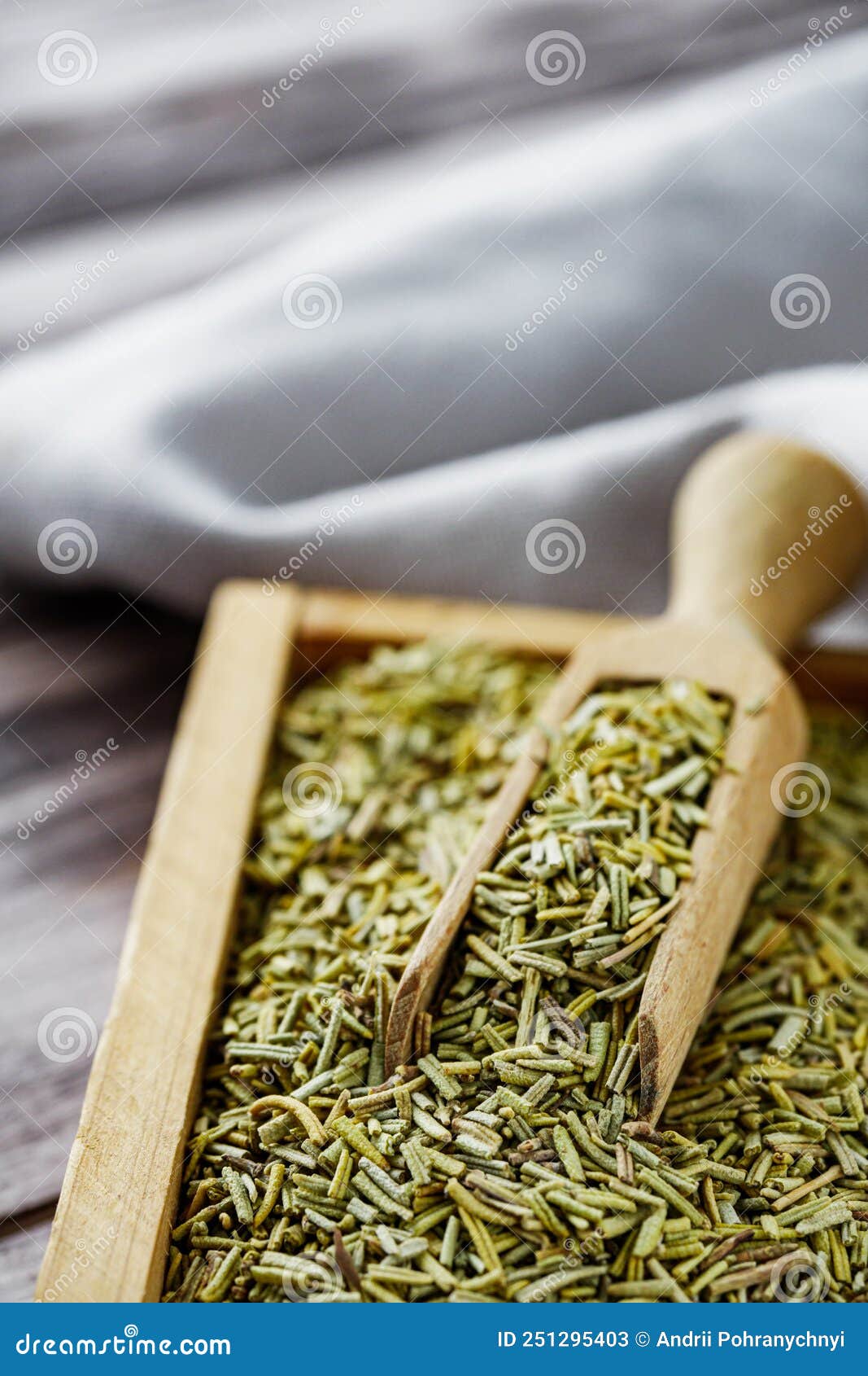 Fragrant Dried Rosemary on a Wooden Rustic Background Stock Image ...