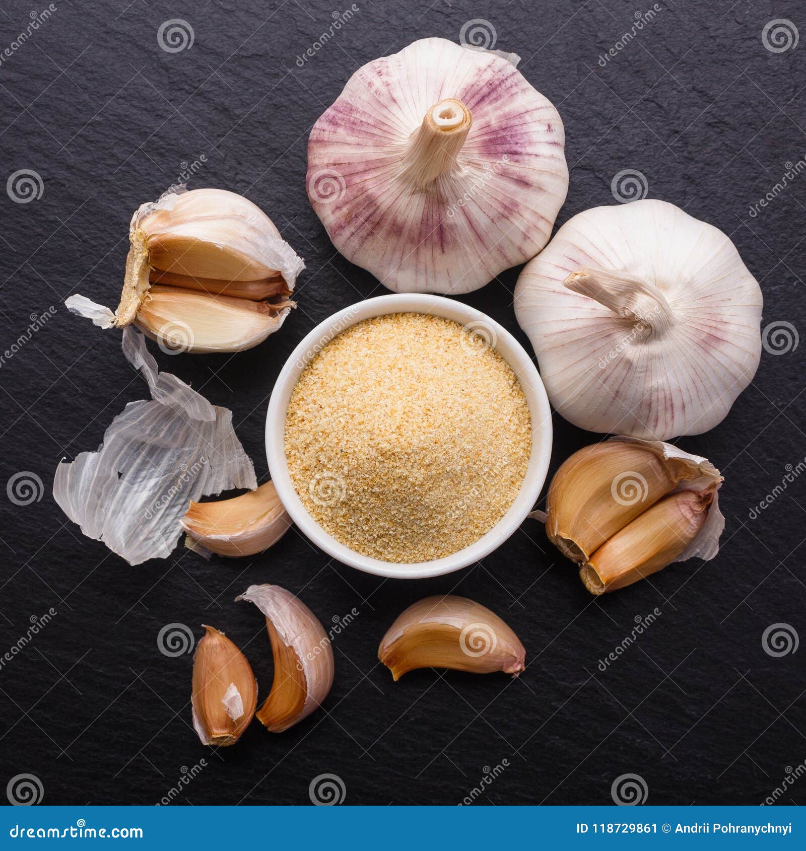 Fragrant Garlic on a Dark Stone Background Stock Image - Image of ripe ...
