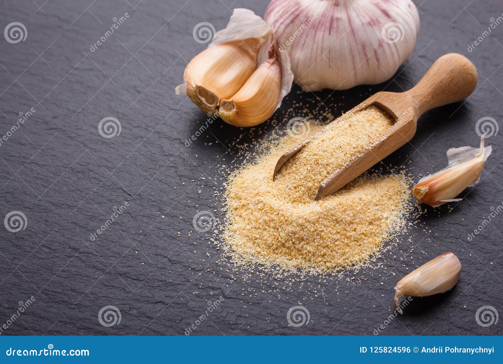 Fragrant Garlic on a Dark Stone Background Stock Photo - Image of ...