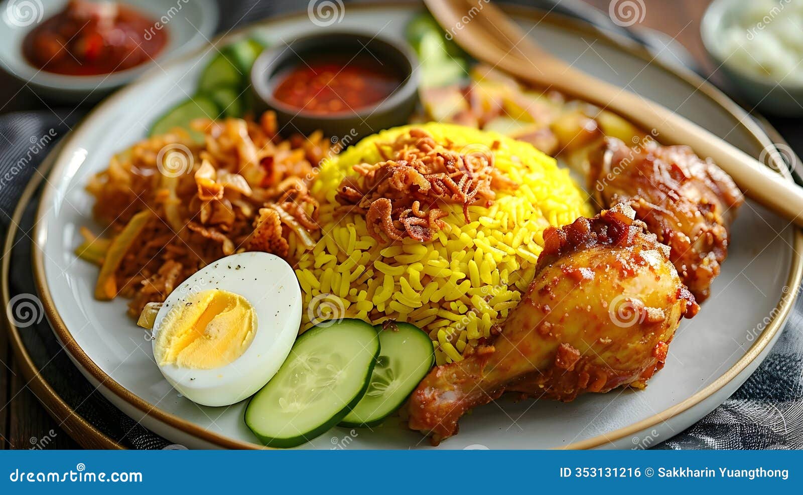 Nasi Kuning Indonesian Traditional Food Vector Illustration ... Nasi Kuning Indonesian Traditional Food Vector Illustration ...