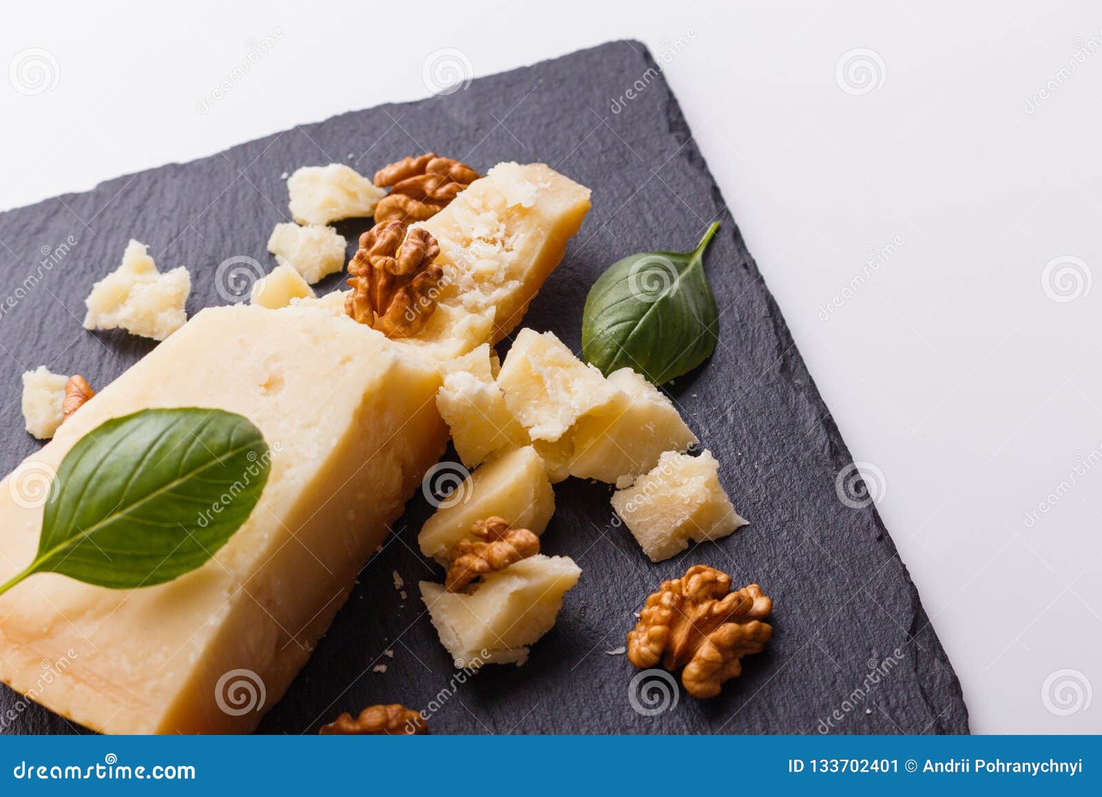 Fragrant Parmesan on a Slate Stone Slicing Board Stock Image - Image of ...