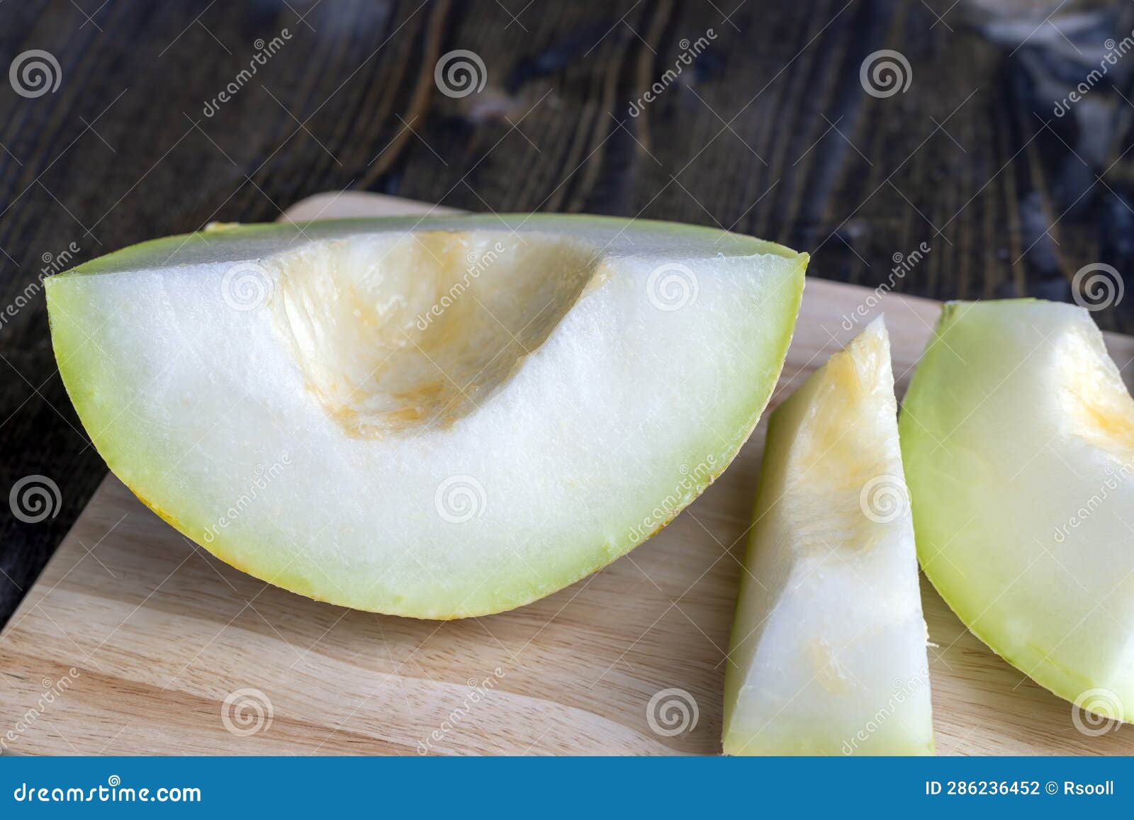 Fragrant Ripe Melon Cut into a Large Number of Pieces Stock Photo ...