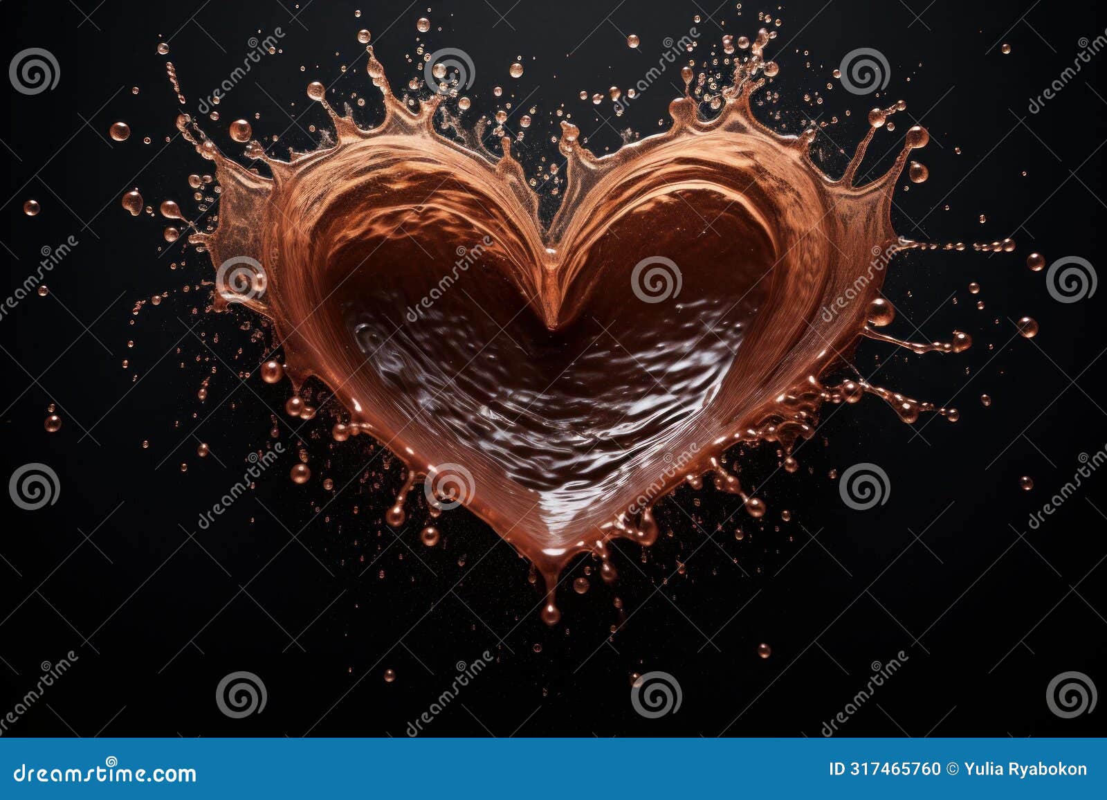 Fragrant Splash Coffee Heart. Generate Ai Stock Illustration ...
