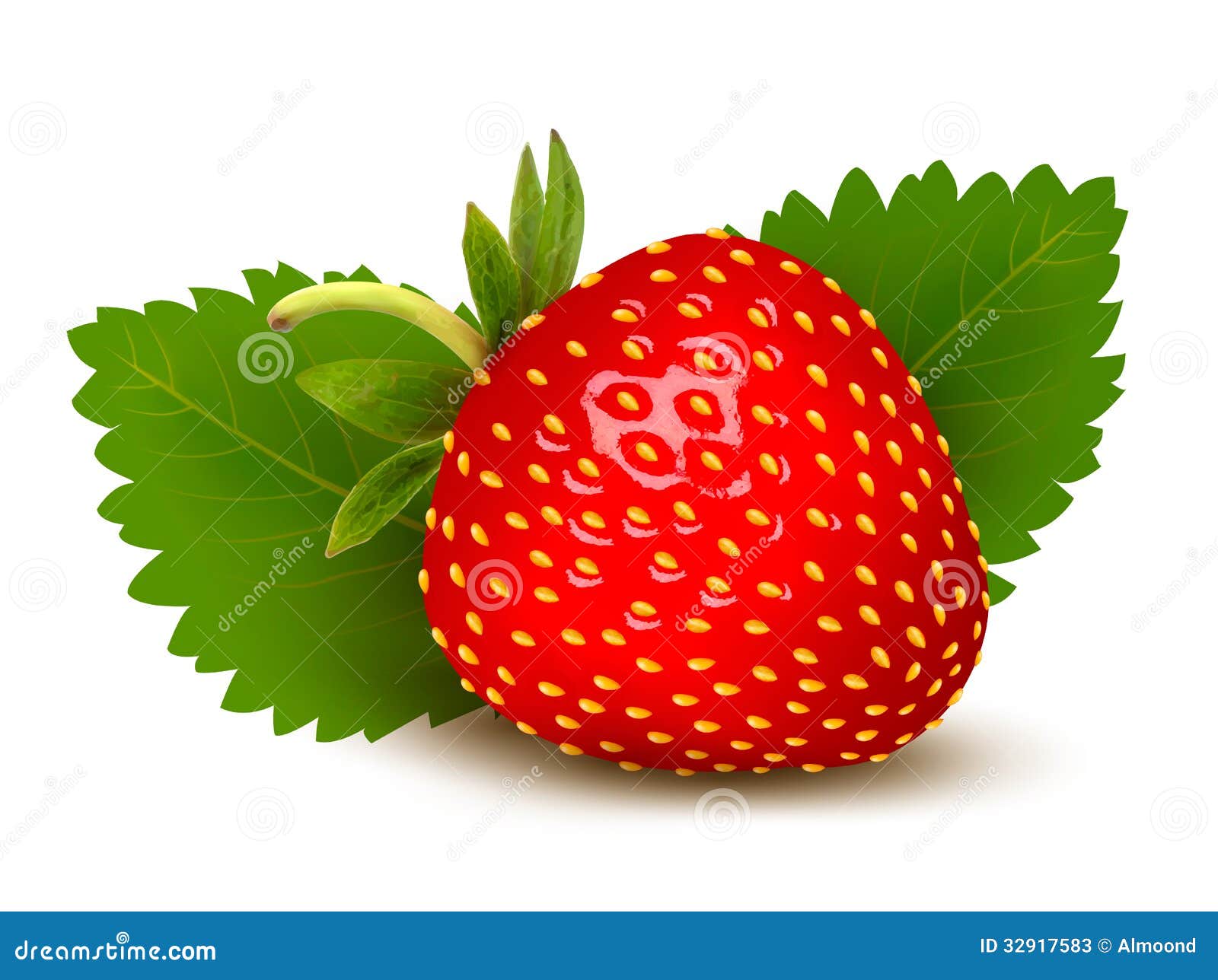 Fraise Avec Des Feuilles. Vecteur. Illustration de Vecteur ...