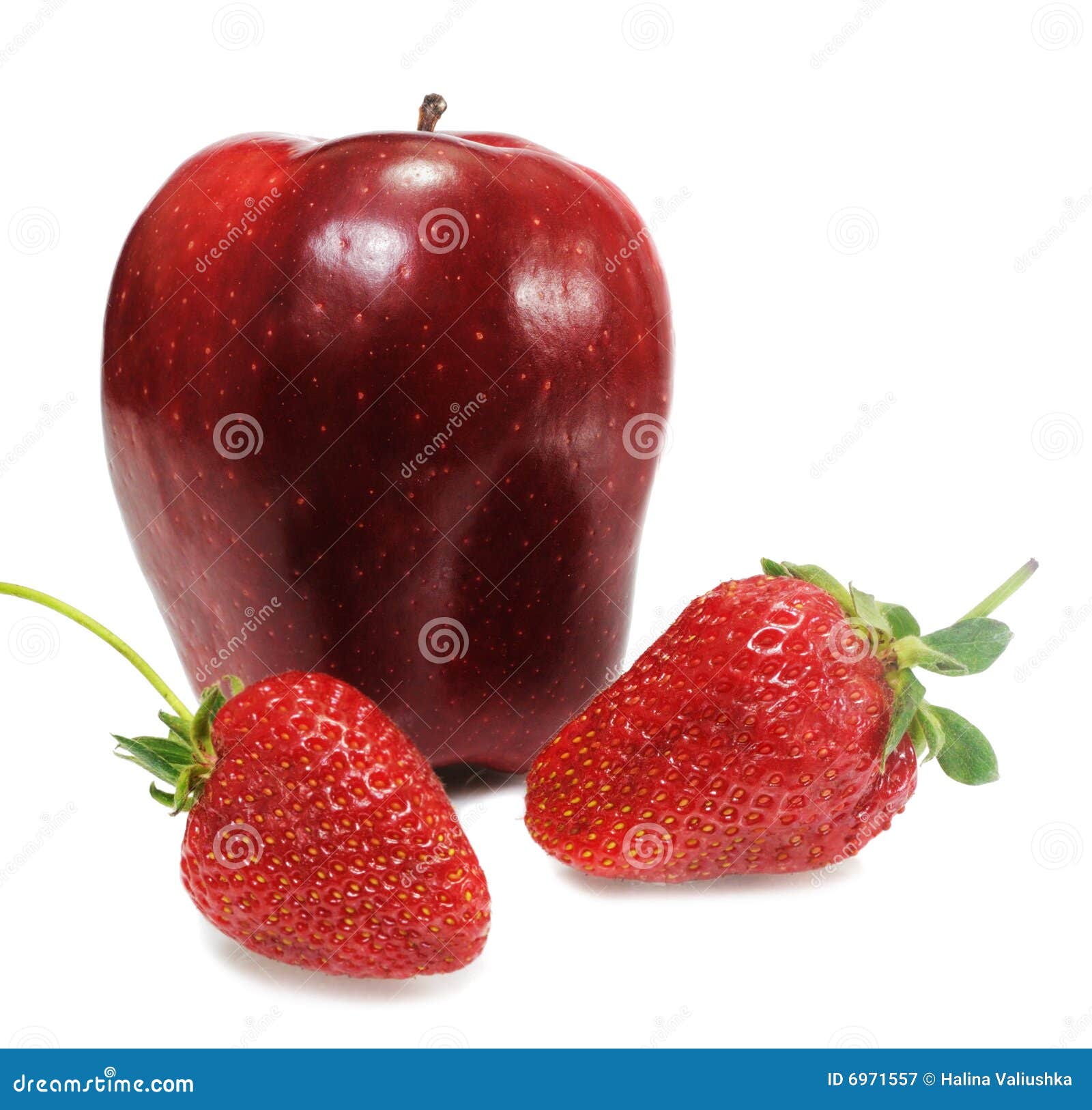 Fraise deux de pomme image stock. Image du mangez, régime - 6971557