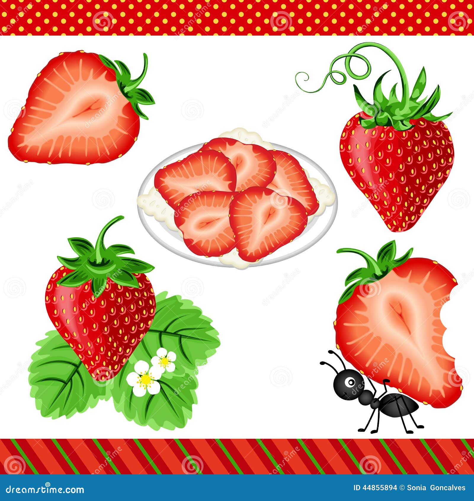 Fraise Digital Clipart illustration de vecteur. Illustration du ...