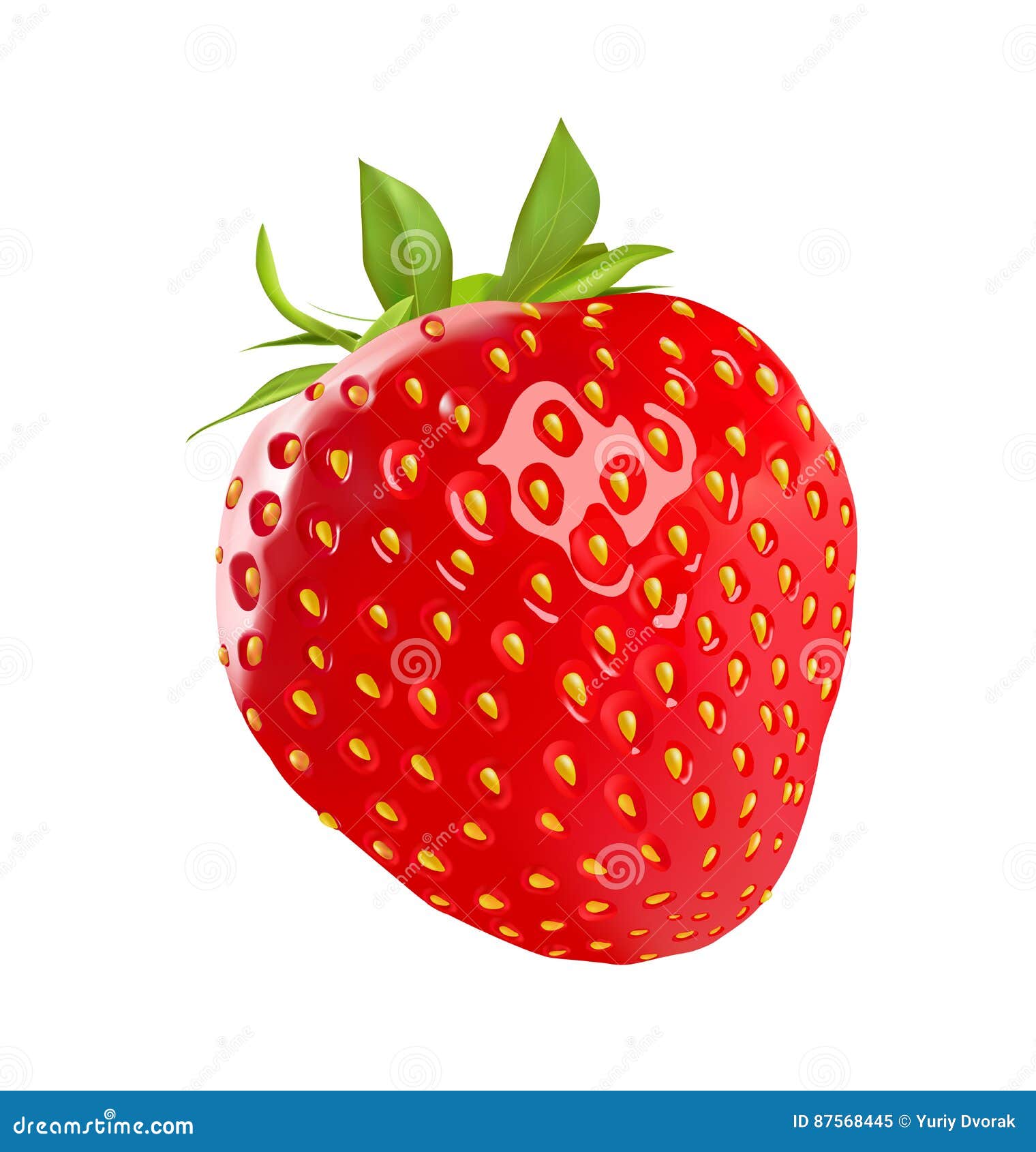 Fraise Rouge Sur Le Fond Blanc Illustration de Vecteur - Illustration ...